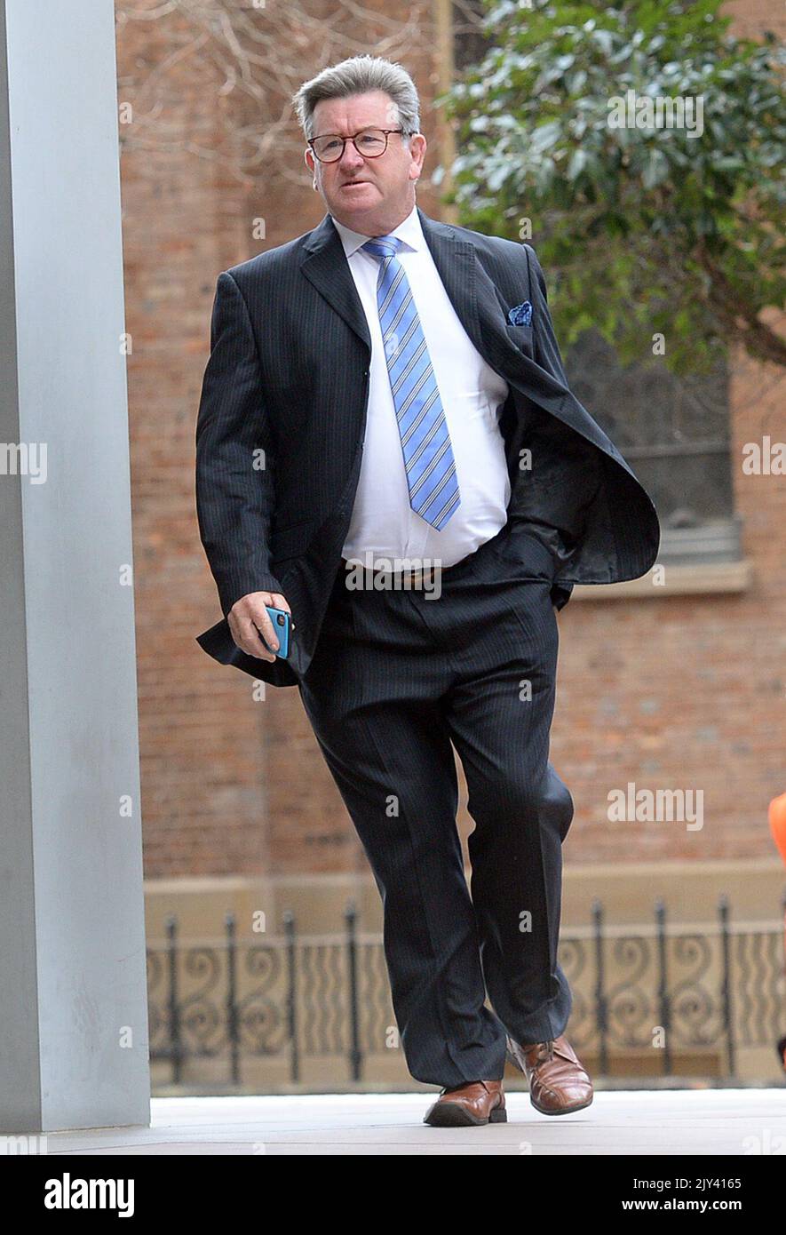 Journalist Stephen Barrett arrives at the Supreme Court in Sydney ...