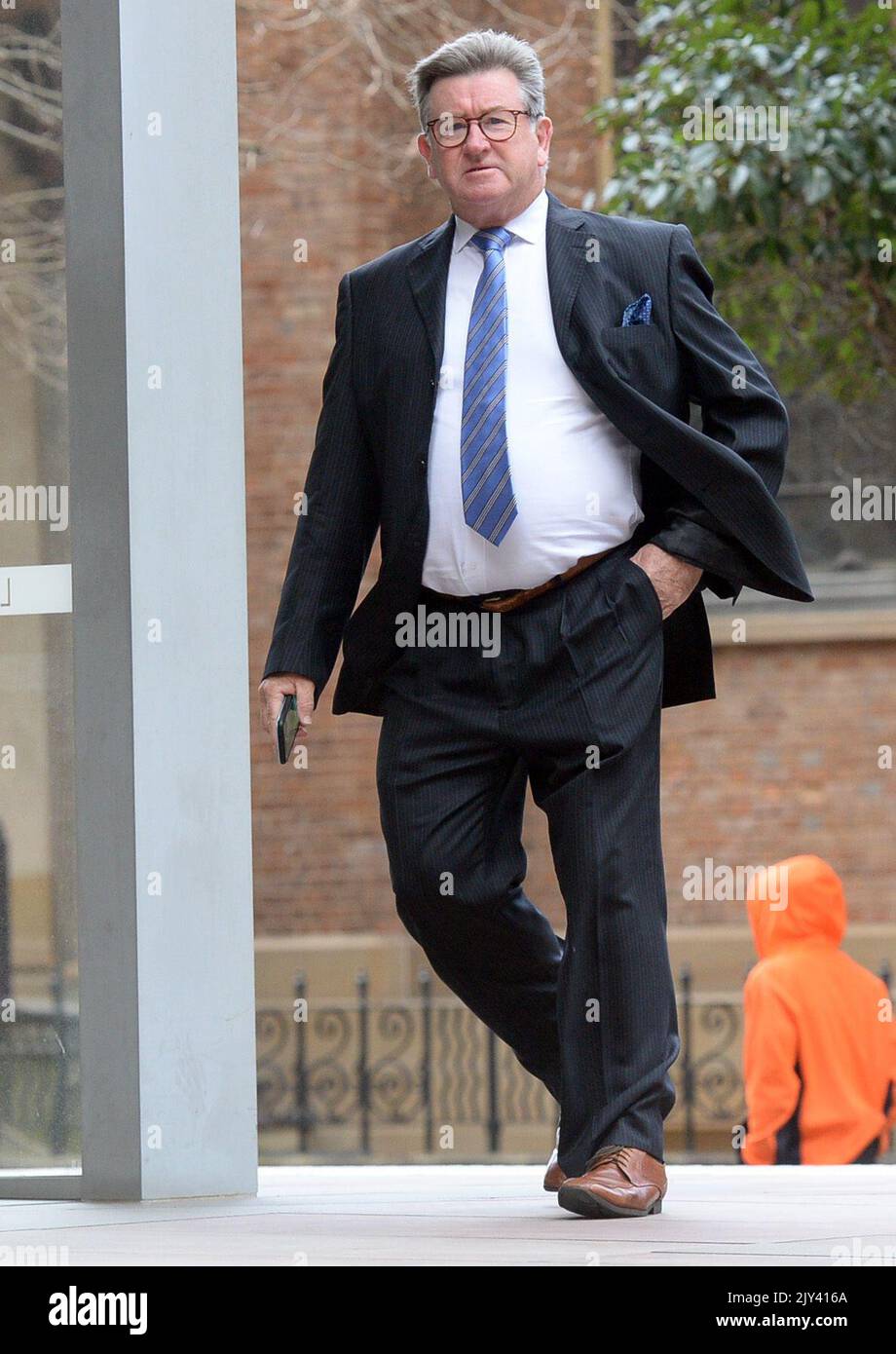 Journalist Stephen Barrett arrives at the Supreme Court in Sydney ...