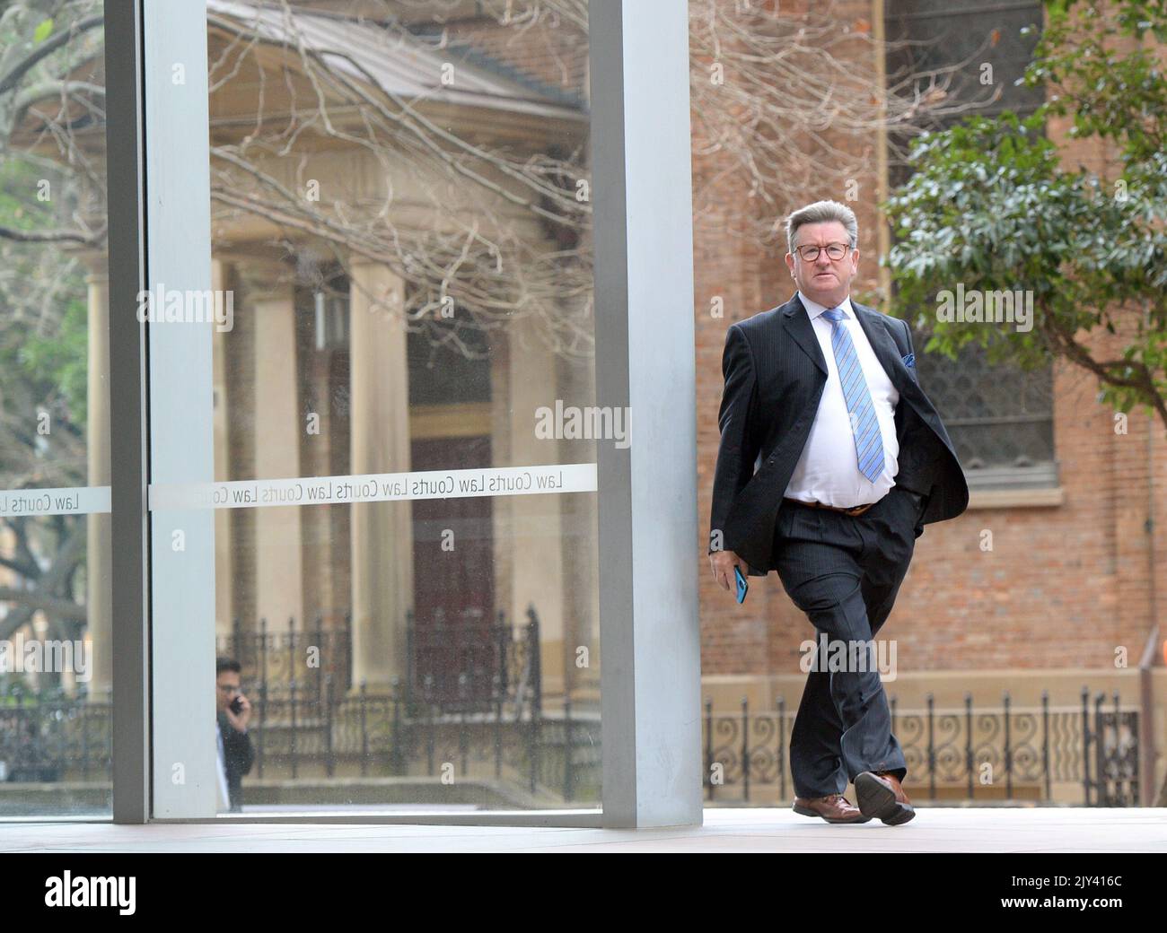Journalist Stephen Barrett arrives at the Supreme Court in Sydney ...