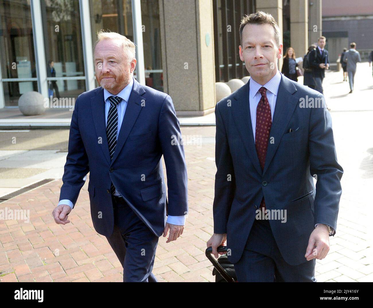 ABC Legal representatives leaves the Federal Court in Sydney, Friday ...