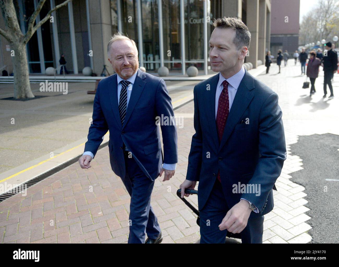 ABC Legal representatives leaves the Federal Court in Sydney, Friday ...