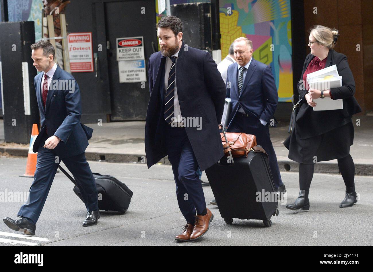 ABC Legal representatives arrive at the Federal Court in Sydney, Friday ...