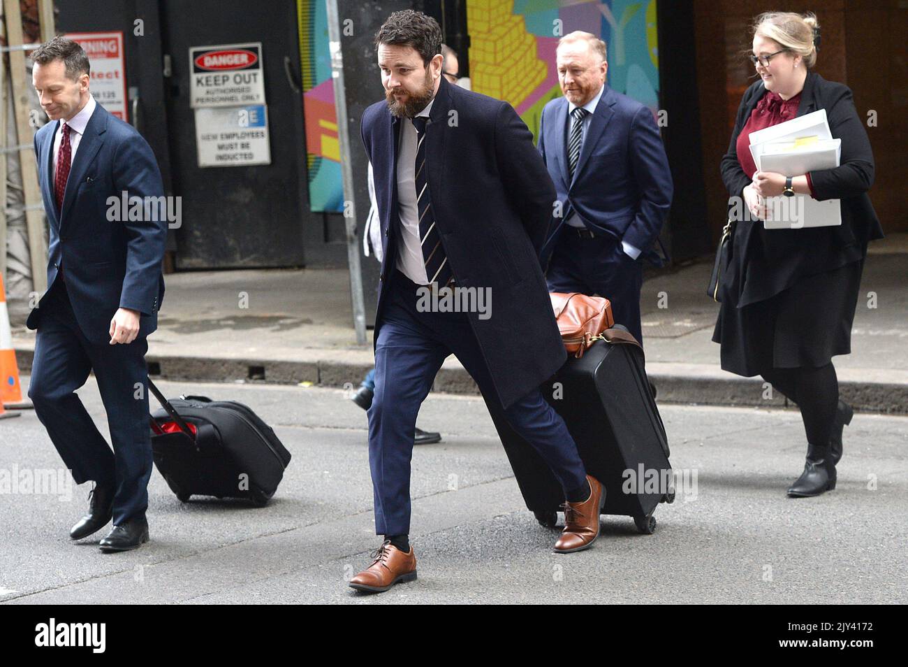 ABC Legal representatives arrive at the Federal Court in Sydney, Friday ...