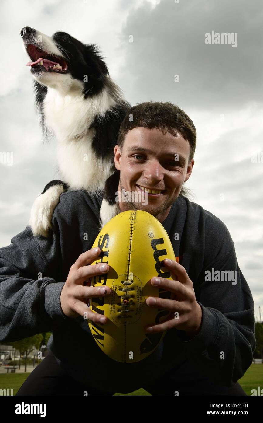 GWS Giants Football Club player Dylan Buckley poses for a photograph ...