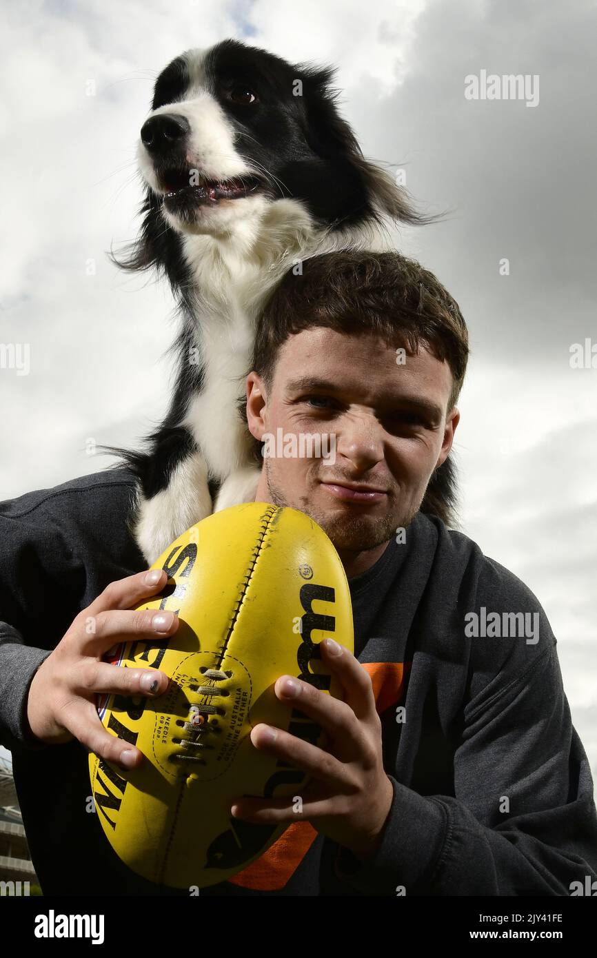 GWS Giants Football Club player Dylan Buckley poses for a photograph ...