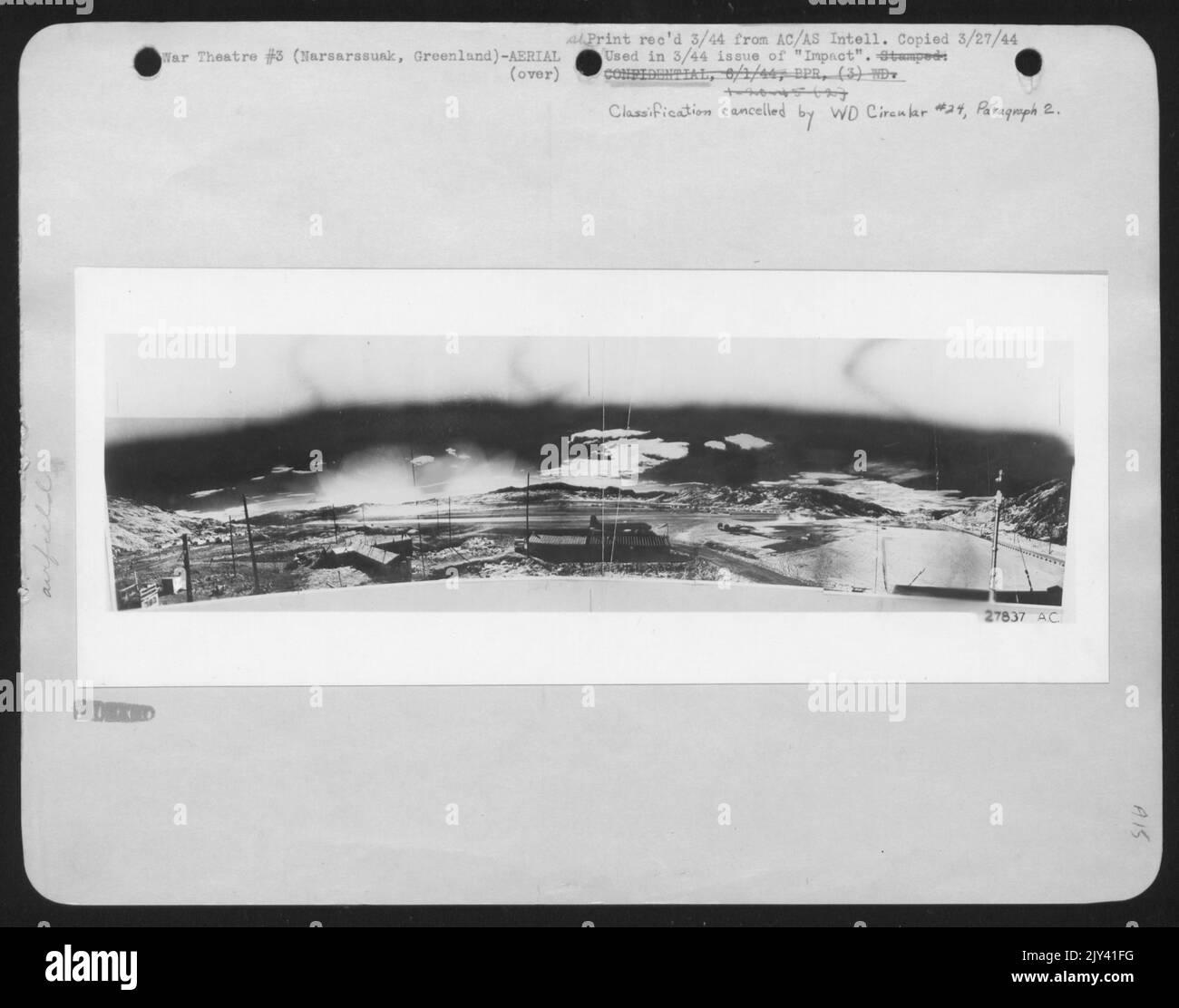 Circular infra-red photo from weather station at Narsarssuak, Greenland ...