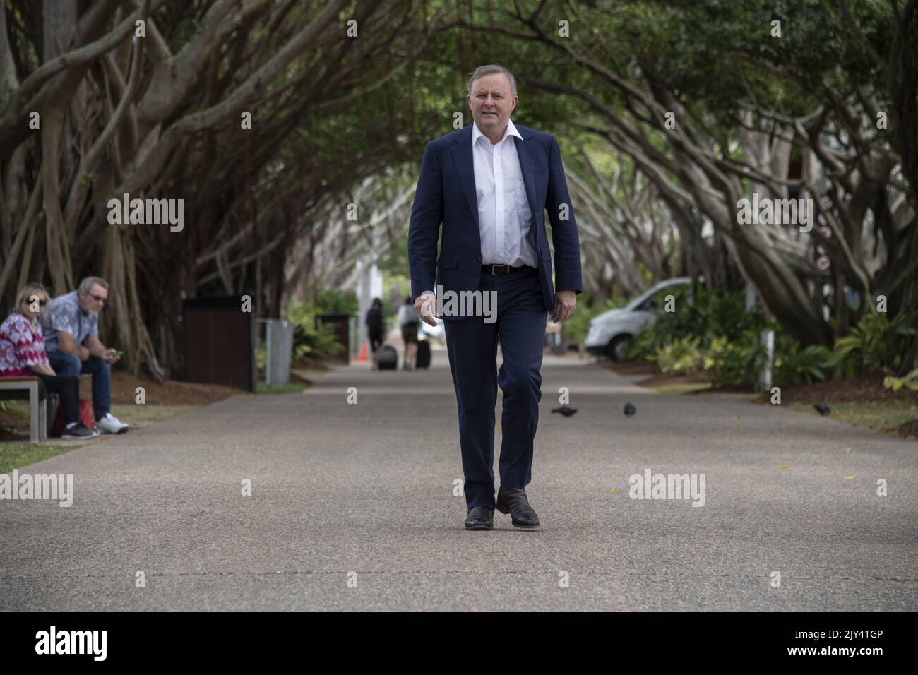 Australian Opposition Leader Anthony Albanese arrives to a press ...