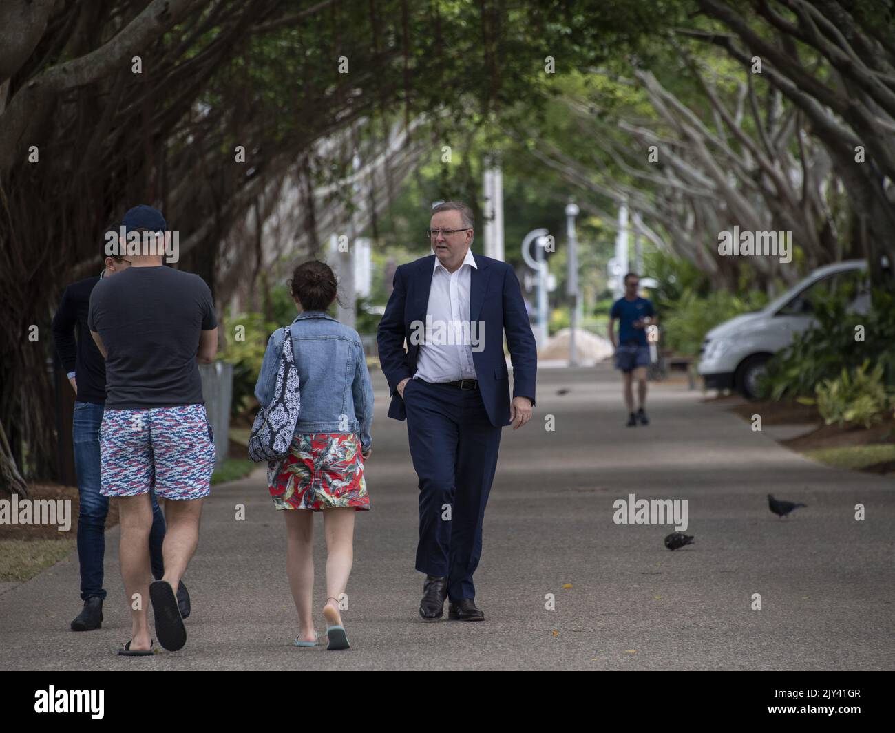 Australian Opposition Leader Anthony Albanese arrives to a press ...