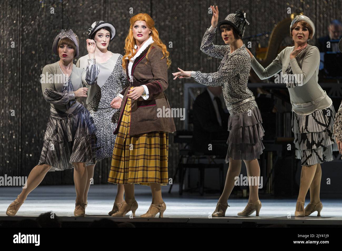 Annie Aitken (centre) performs as Millie, during a Thoroughly Modern ...