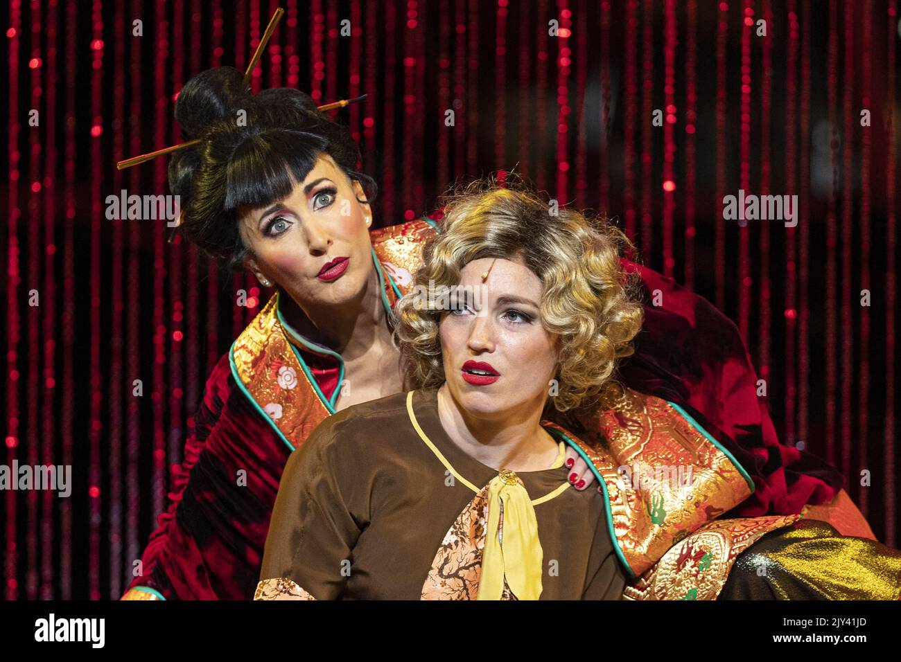 Marina Prior (left) performs as Mrs Meers along side Annie Aitken as ...