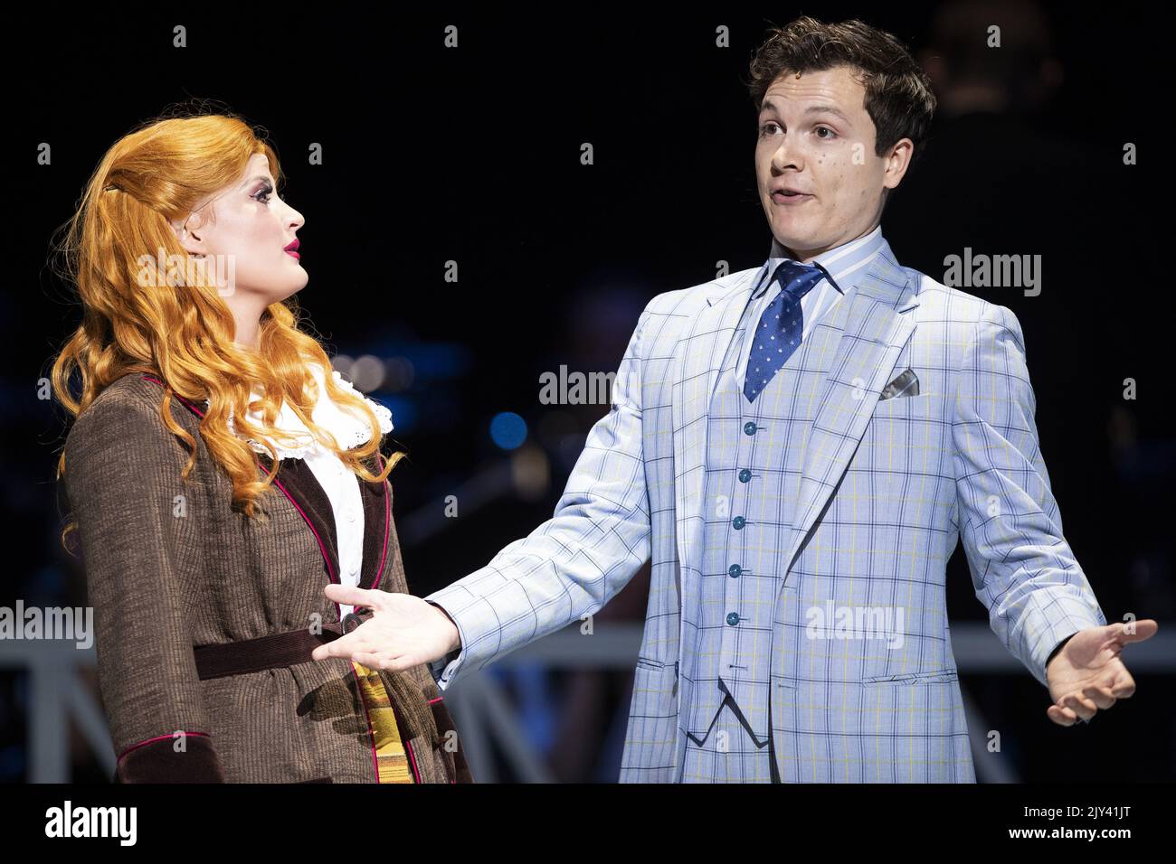 Annie Aitken (left) performs as Millie alongside Nigel Huckle as Jimmy ...