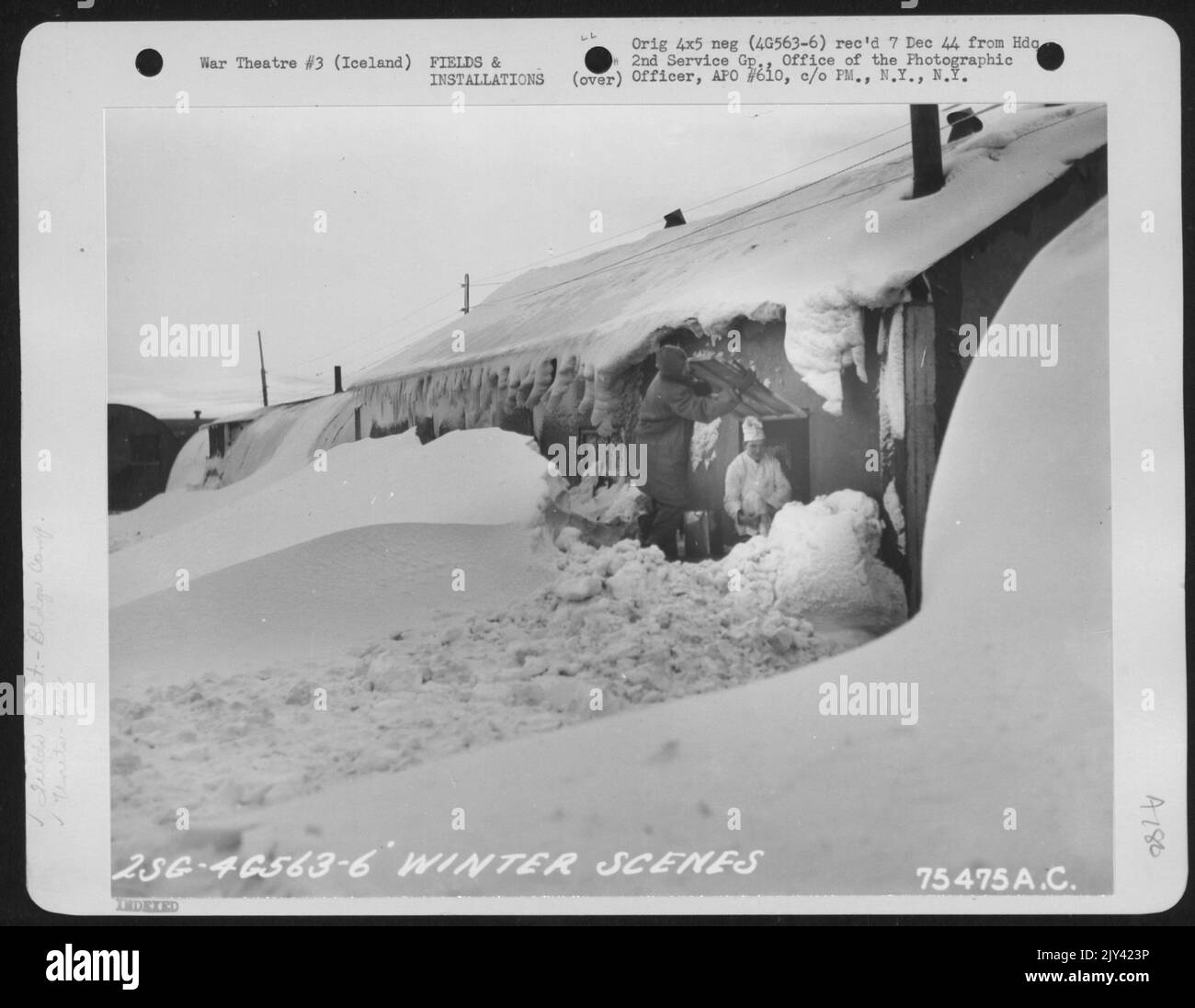 Personnel Of The 2Nd Service Group Clear Snow From The Window Of A ...