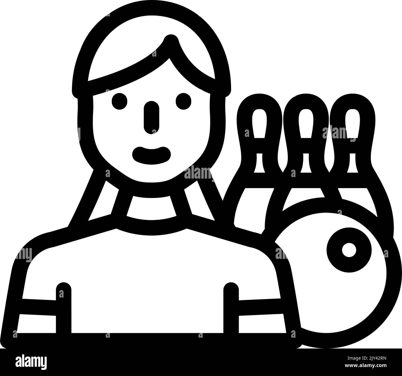 bowling female sport line icon vector illustration Stock Vector Image ...
