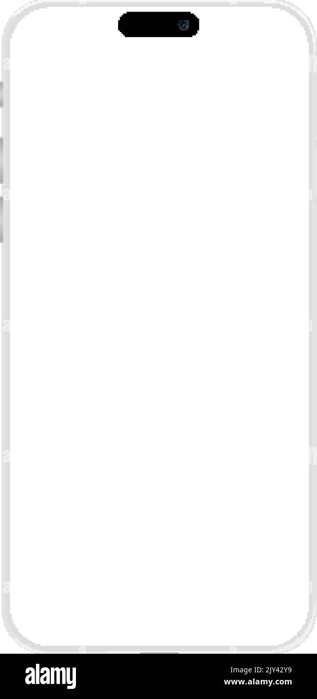 Realistic front view smartphone mockup. Mibile phone white frame with ...