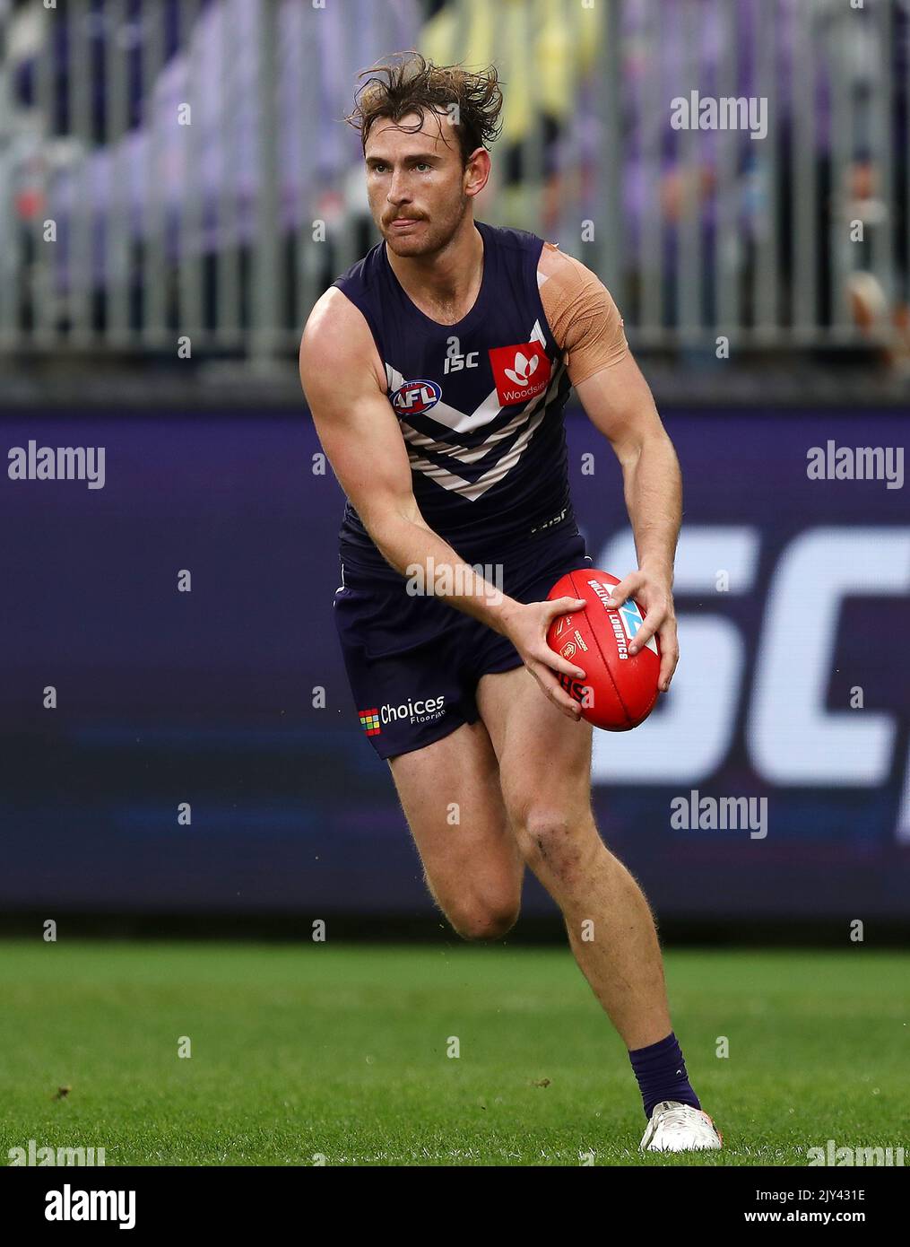Connor Blakely of the Dockers during the Round 20 AFL match between the ...