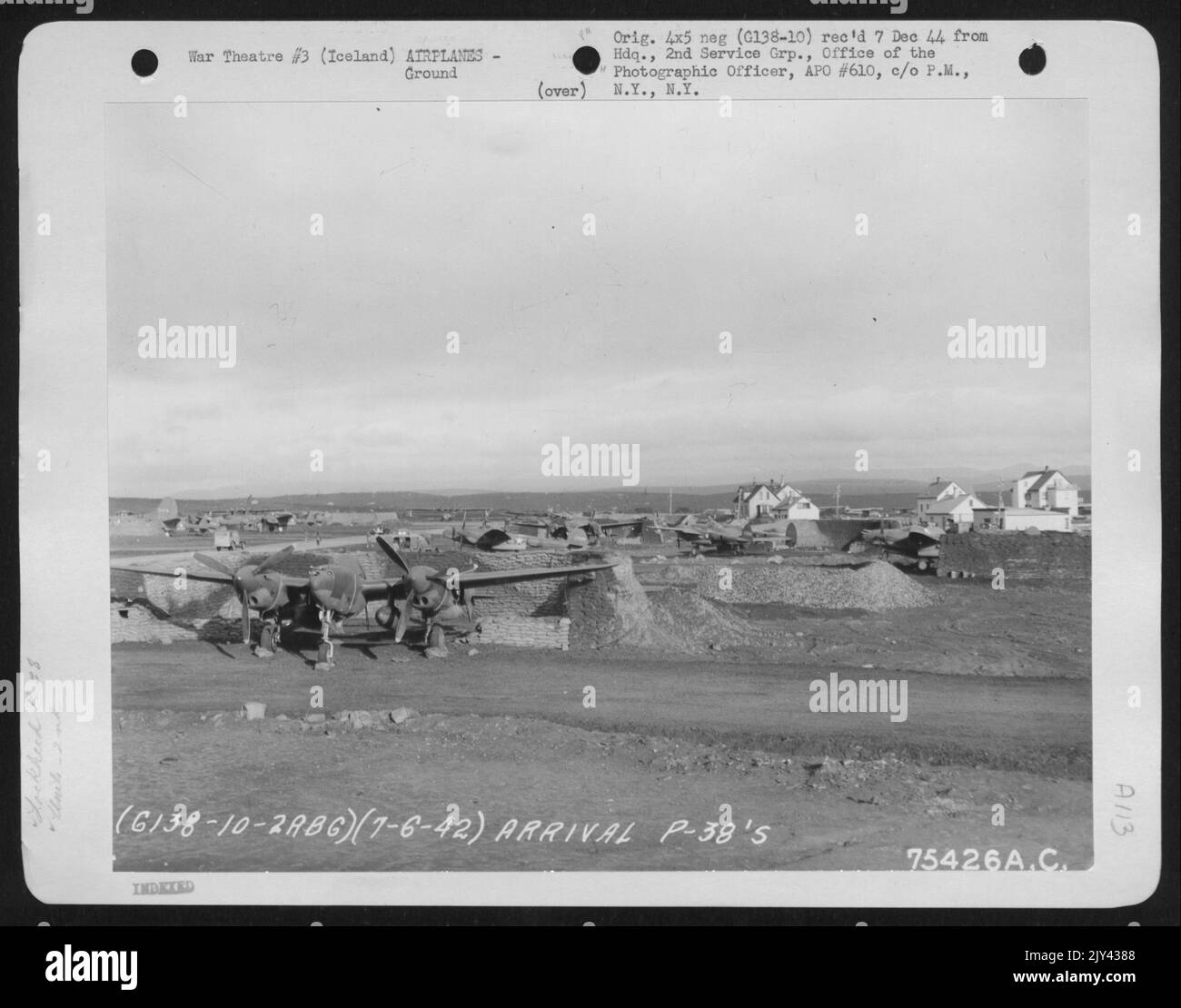Arrival Of Lockheed P-38 "Lightnings" At 2Nd Air Base Group Airfield ...
