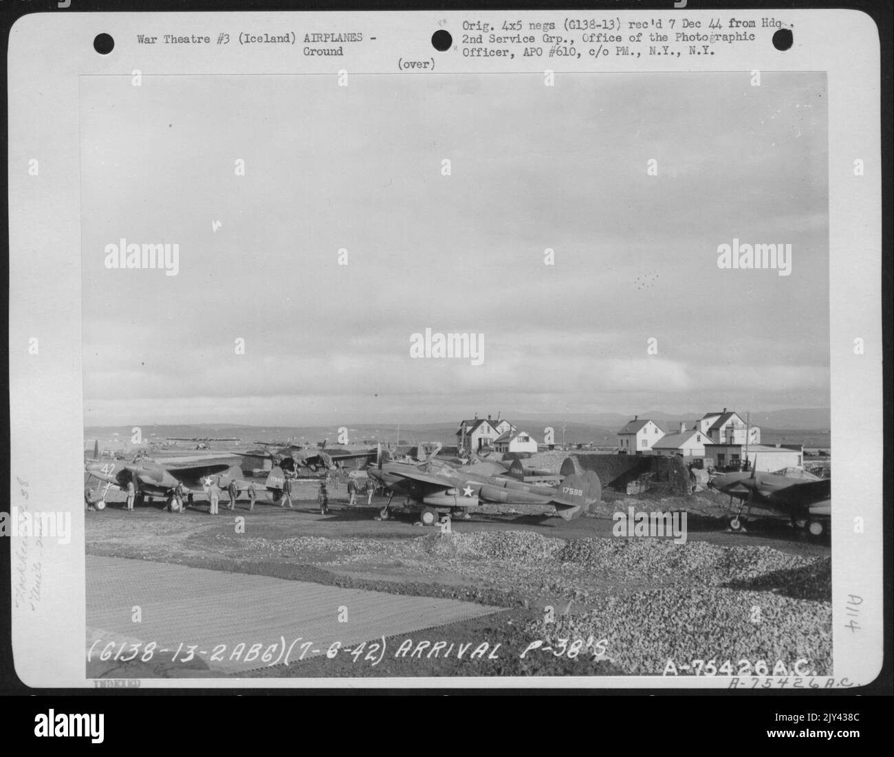 Arrival Of Lockheed P-38 "Lightnings" At 2Nd Air Base Group Airfield ...