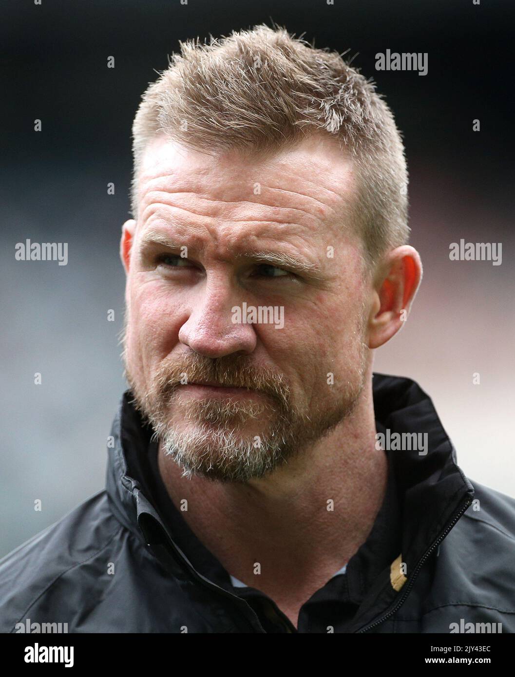 Nathan Buckley coach of the Magpies during the Round 20 AFL match ...