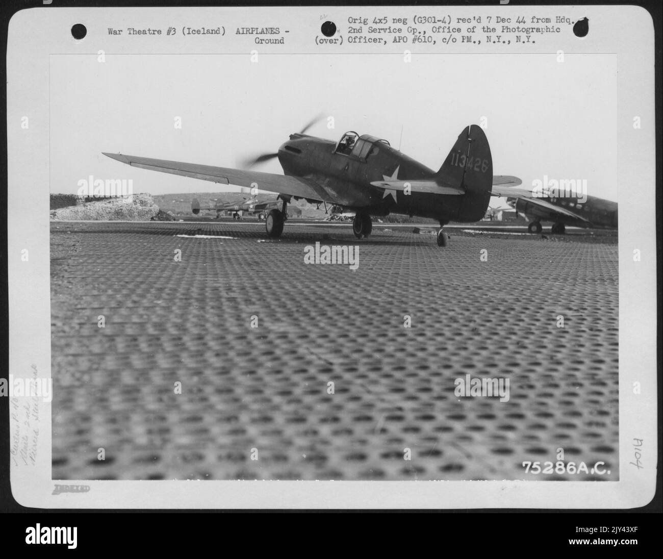 Curtiss P-40 Of The 2Nd Service Group, Warms Up For Take-Off From A ...