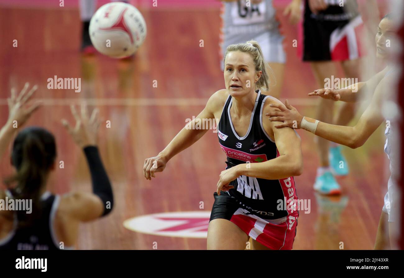 Chelsea Pitman of the Thunderbirds during the Round 11 Super Netball ...