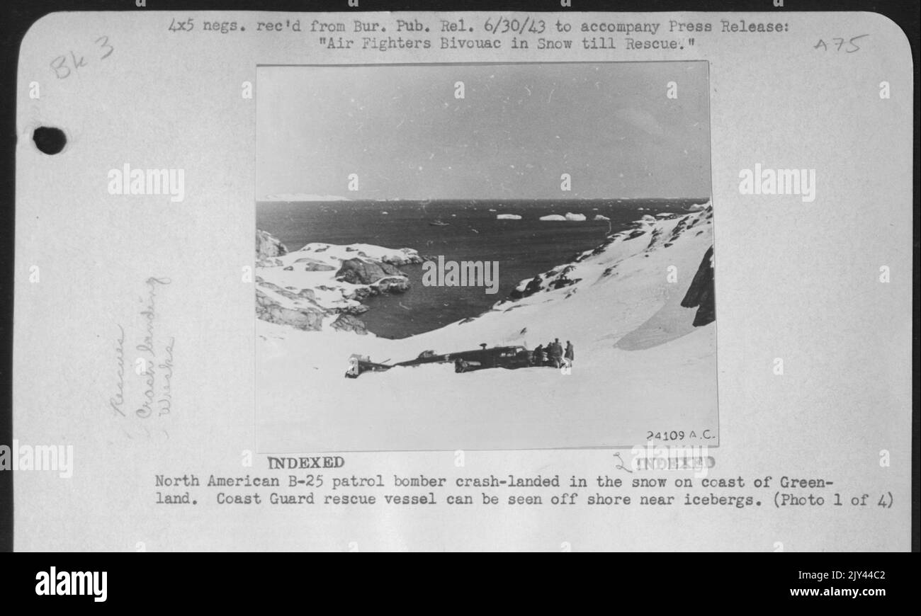 North American B-25 Patrol Bomber Crash-Landed In The Snow On Coast Of ...