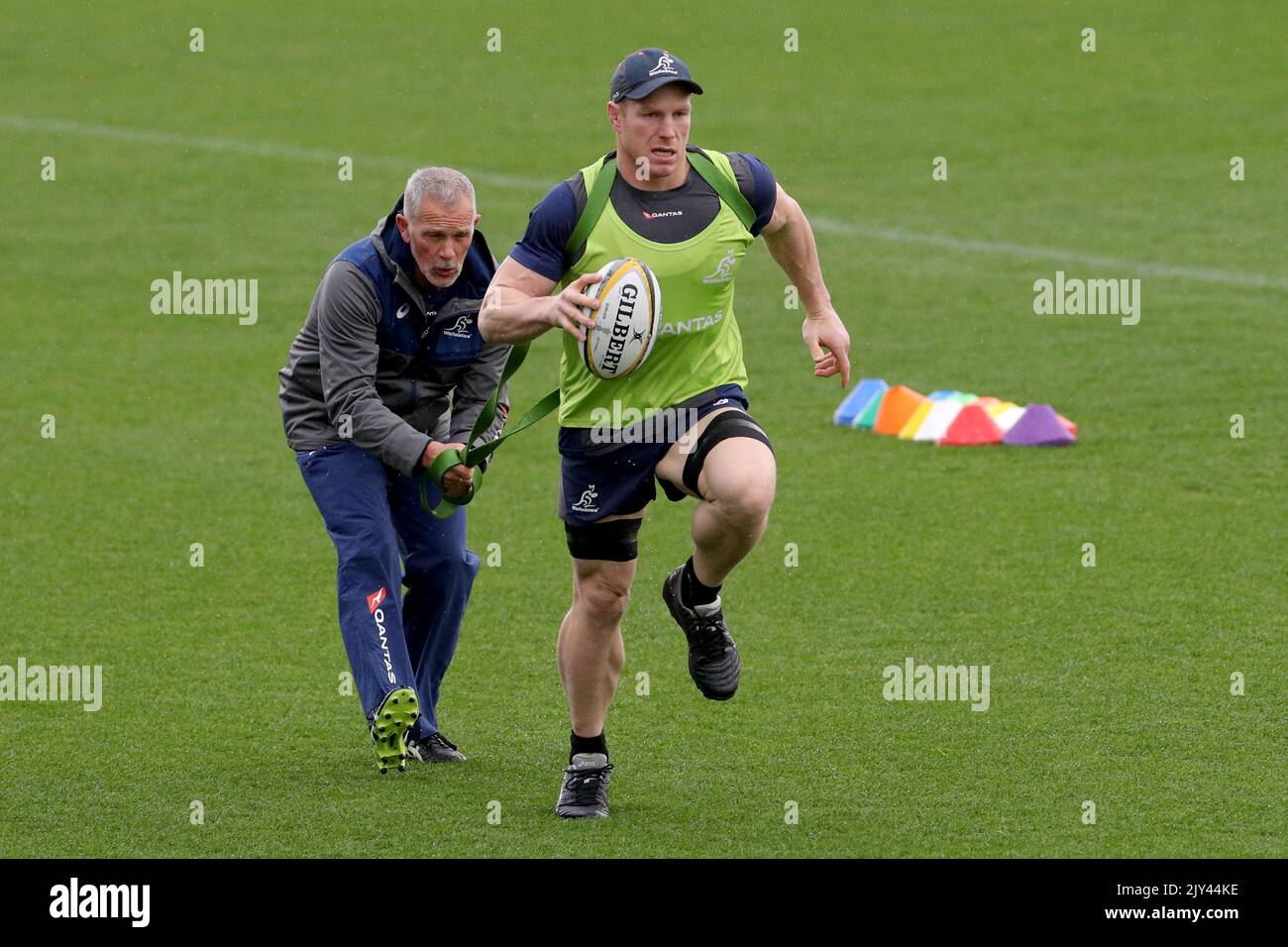 David Pocock is seen during an Australian Wallabies training session at ...