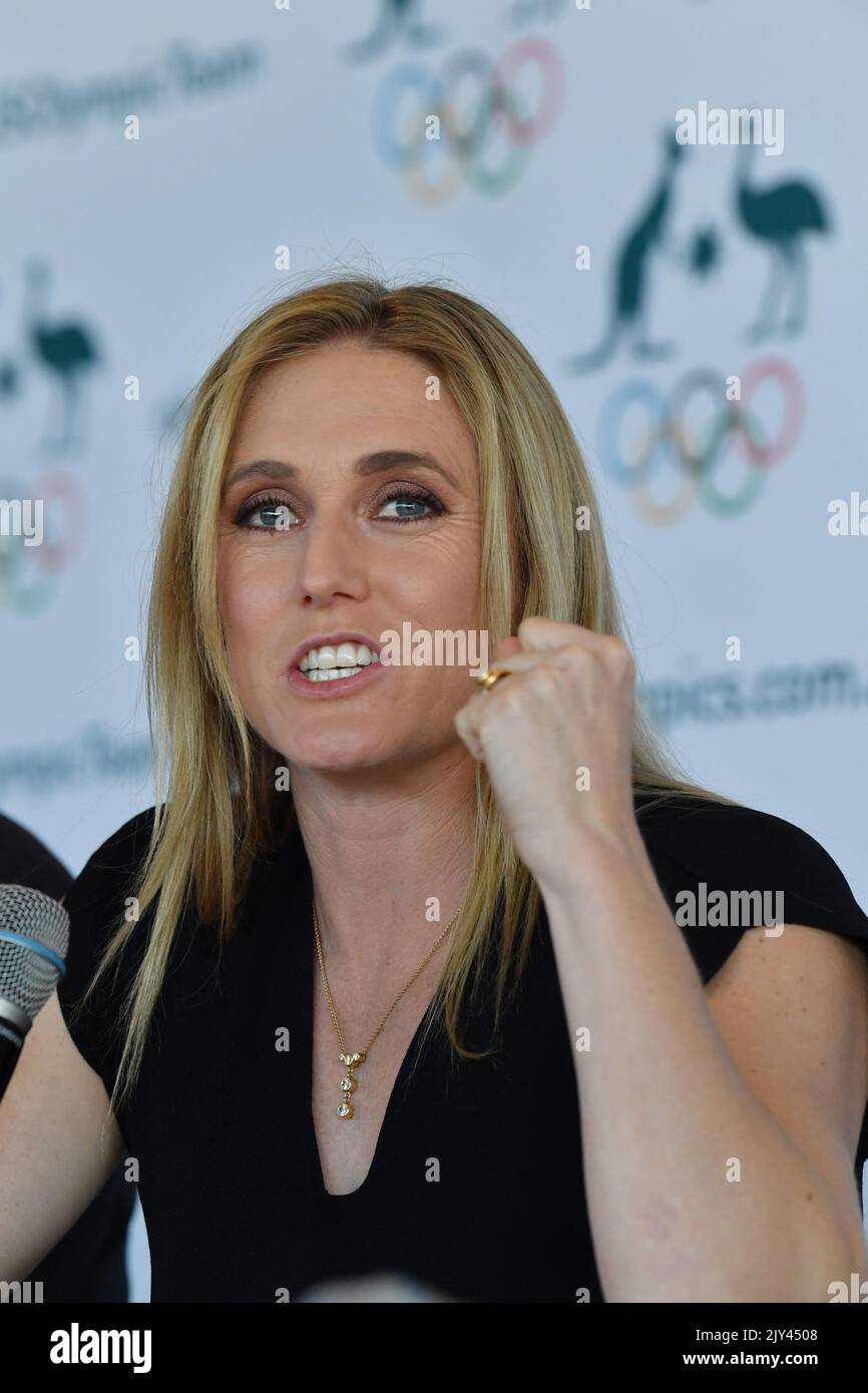 Australian Olympian Sally Pearson is seen announcing her retirement, in ...