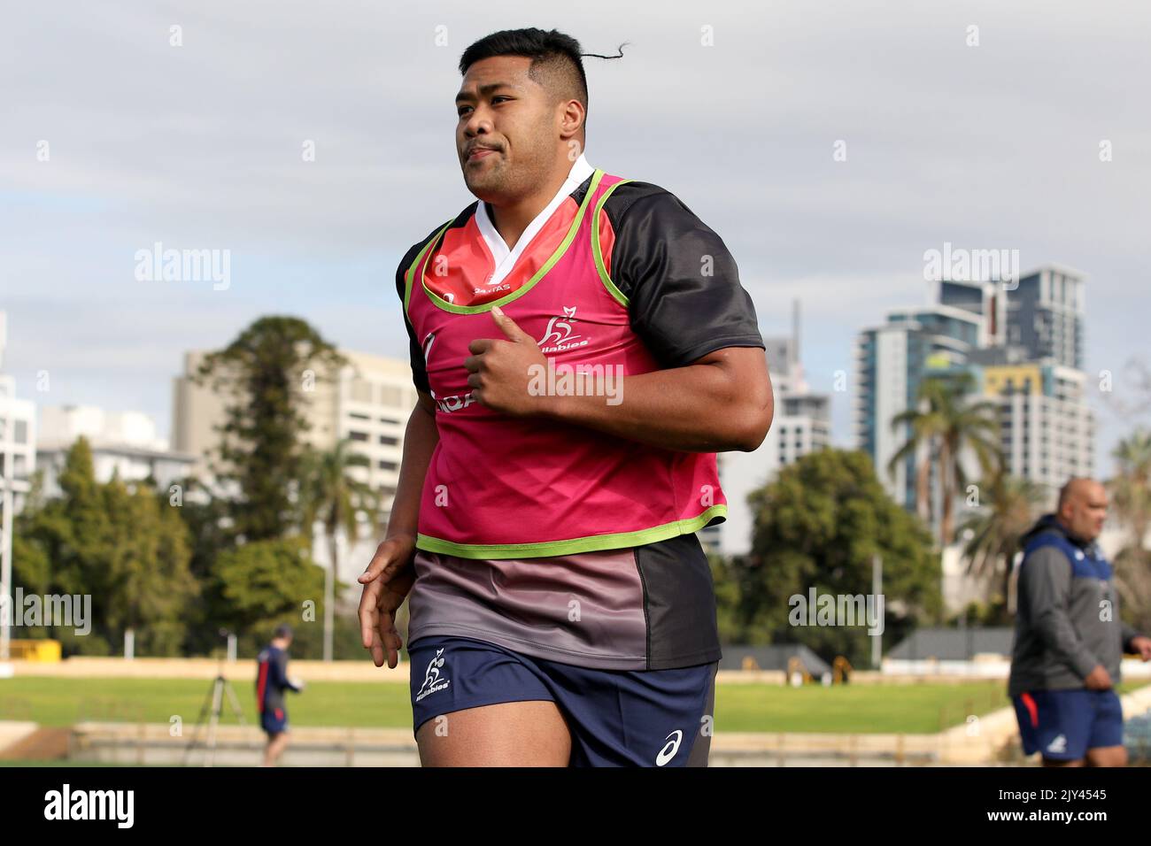 Folau Faingaâ€™a is seen during an Australian Wallabies training ...