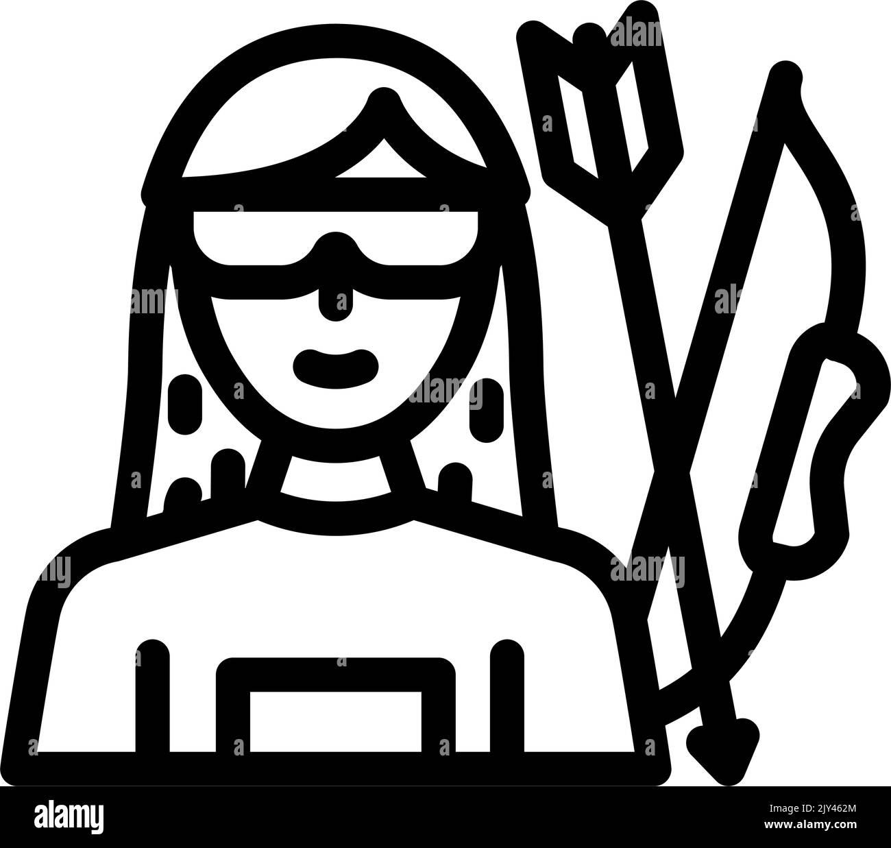 archery female sport line icon vector illustration Stock Vector Image ...