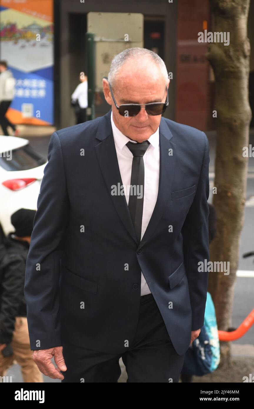Chris Dawson arrives at the Downing Centre Courts in Sydney, Thursday ...