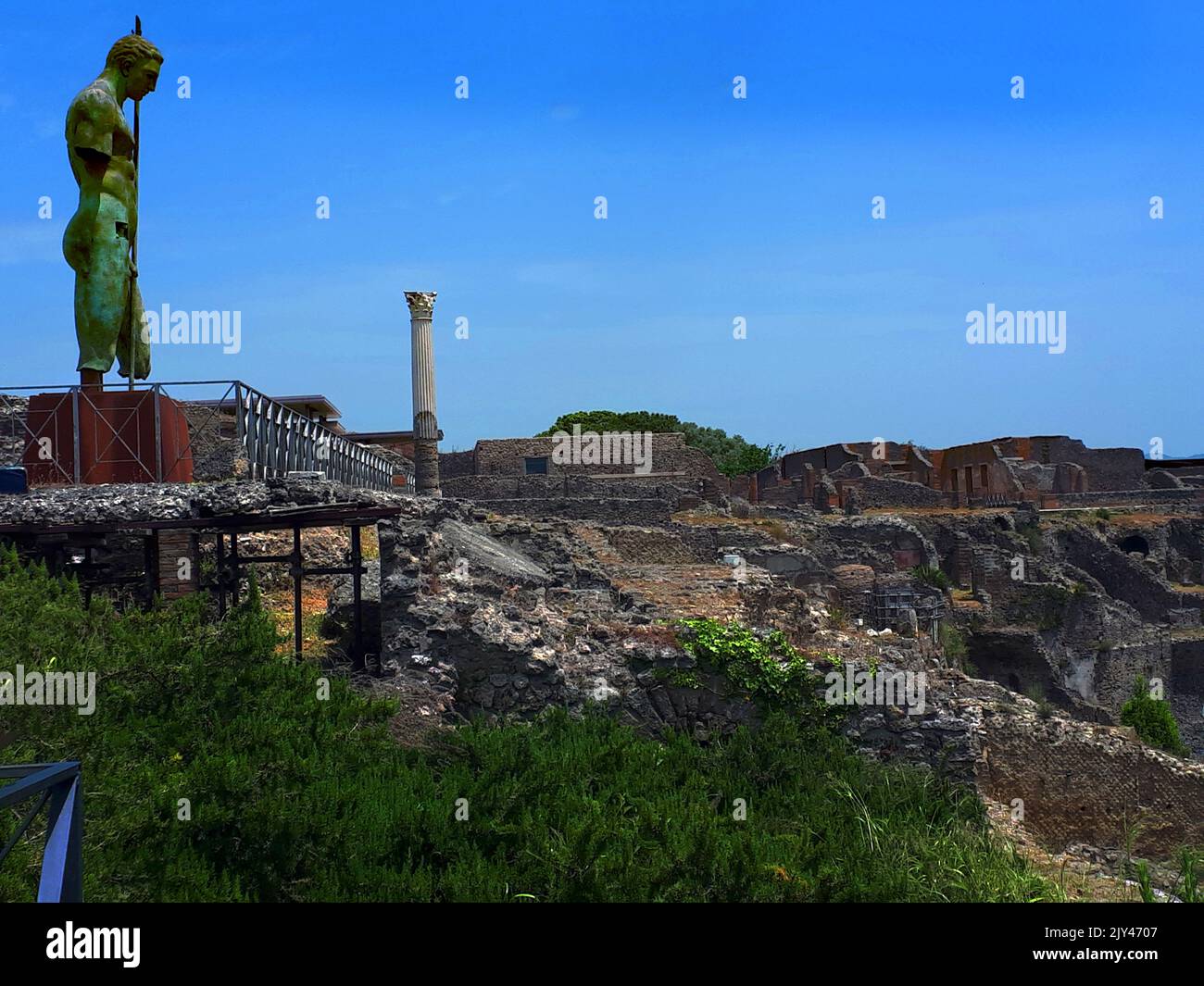 The once buried Roman city of Pompeii south of Naples under the shadow ...