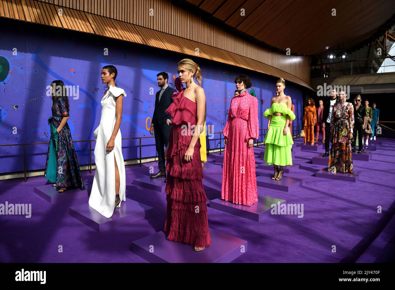 David Jones ambassadors Jessica Gomes (left) Tom Derickx (third left ...