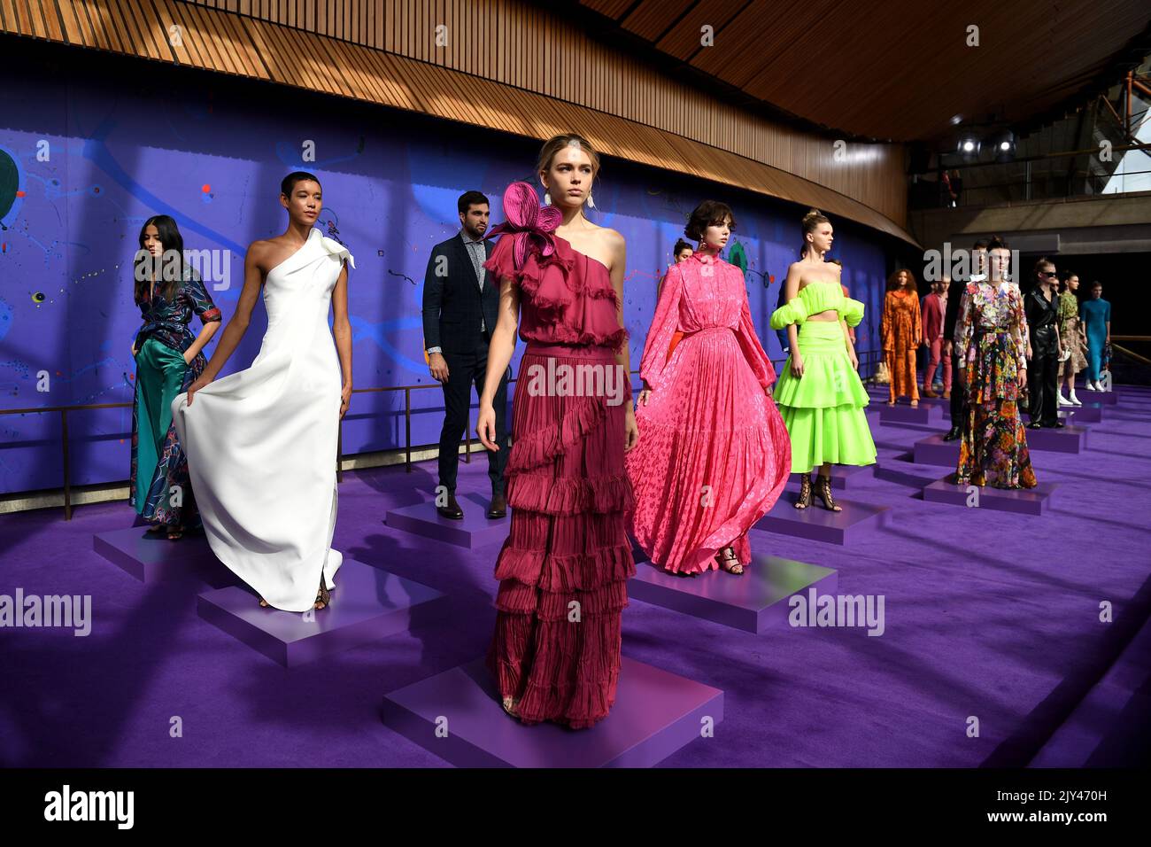 David Jones ambassadors Jessica Gomes (left) Tom Derickx (third left ...
