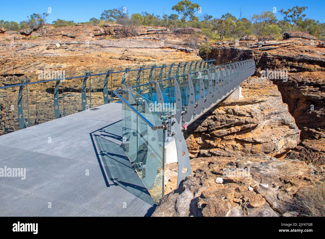 Glass bridge over Cobbold Gorge Stock Photo - Alamy