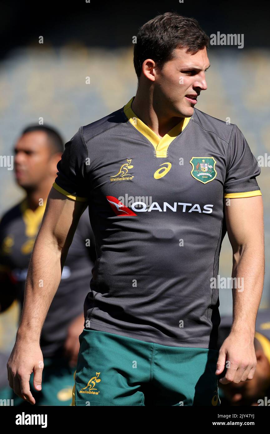 Luke Jones is seen during the Australian Wallabies captains run at ...