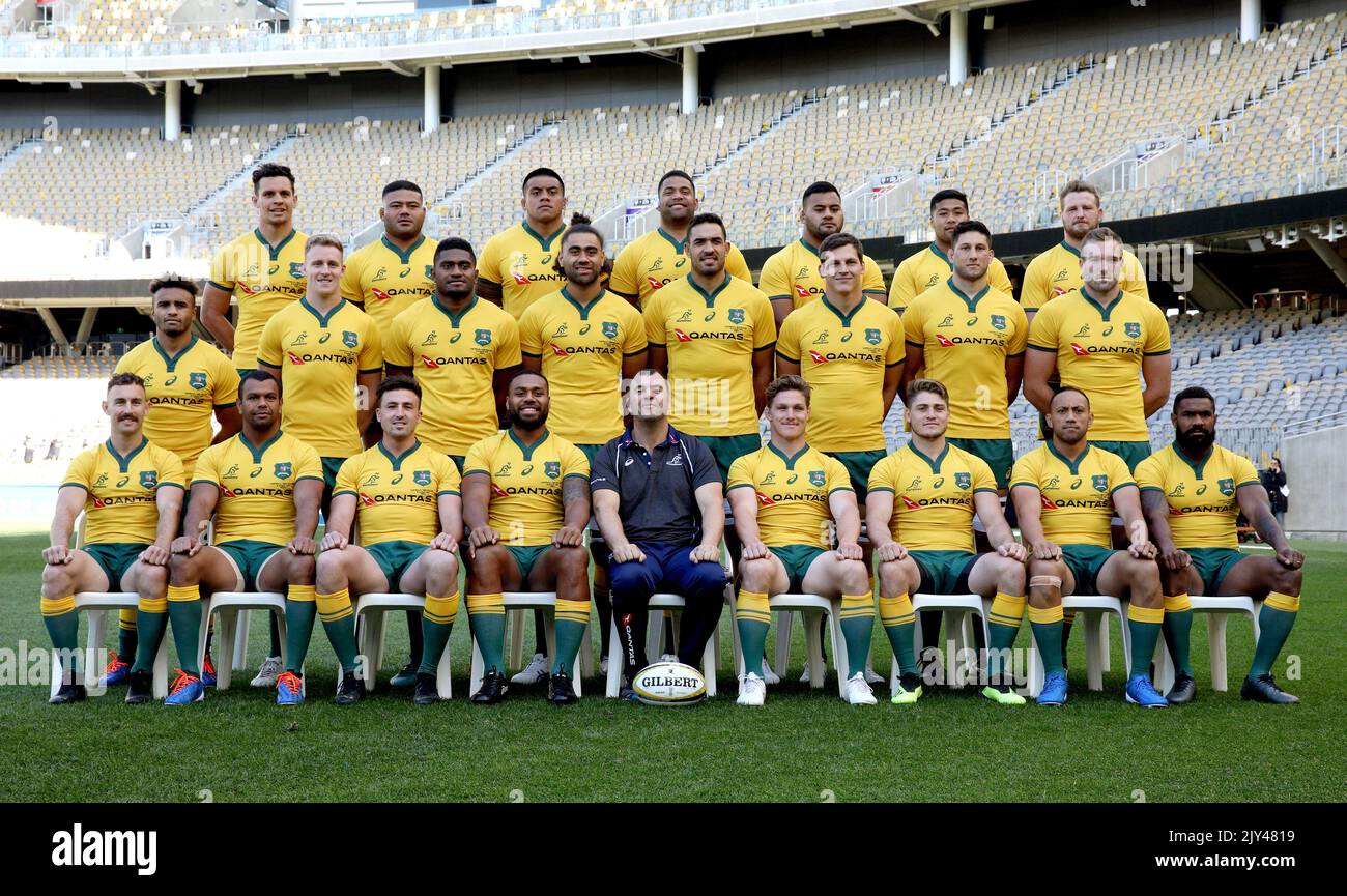 The Wallabies pose for a photograph during the Australian Wallabies ...
