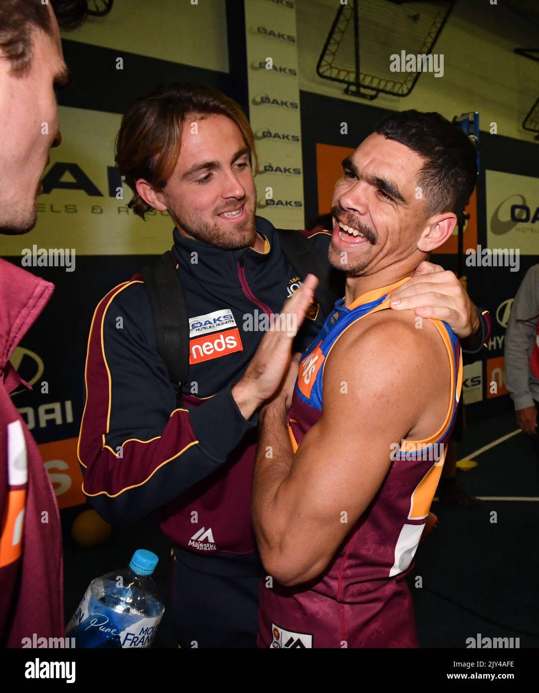 Rhys Mathieson (left) and Charlie Cameron (right) of the Lions ...