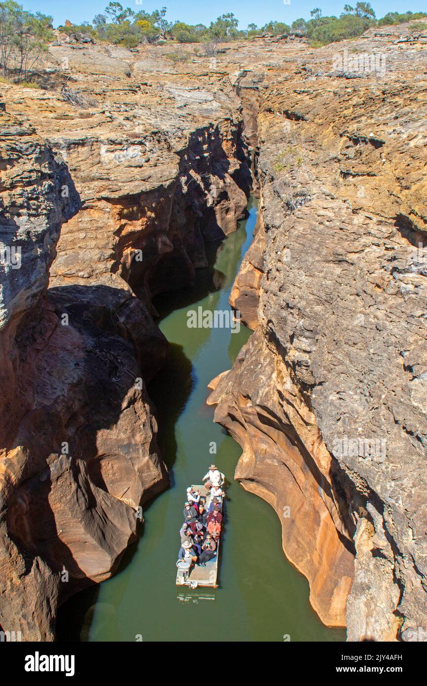 Tourist boat inside Cobbold Gorge Stock Photo - Alamy