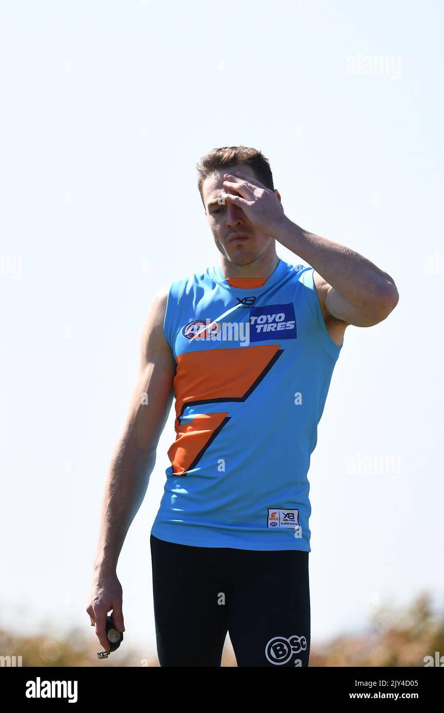 GWS Giants Jeremy Cameron had a light session during training at the ...