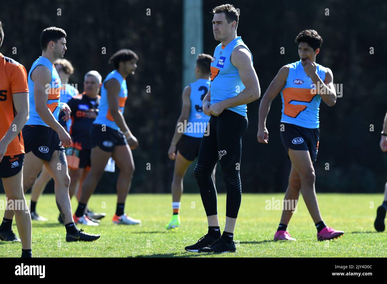 GWS Giants Jeremy Cameron had a light session during training at the ...