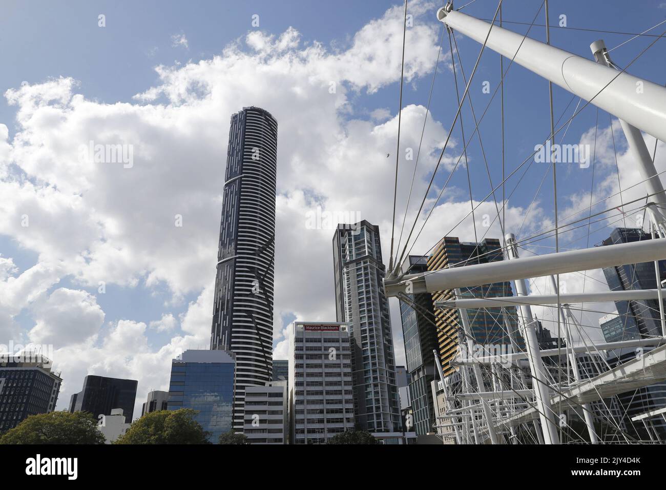 The Infinity Tower is seen in Brisbane, August 13, 2019. (AAP Image ...