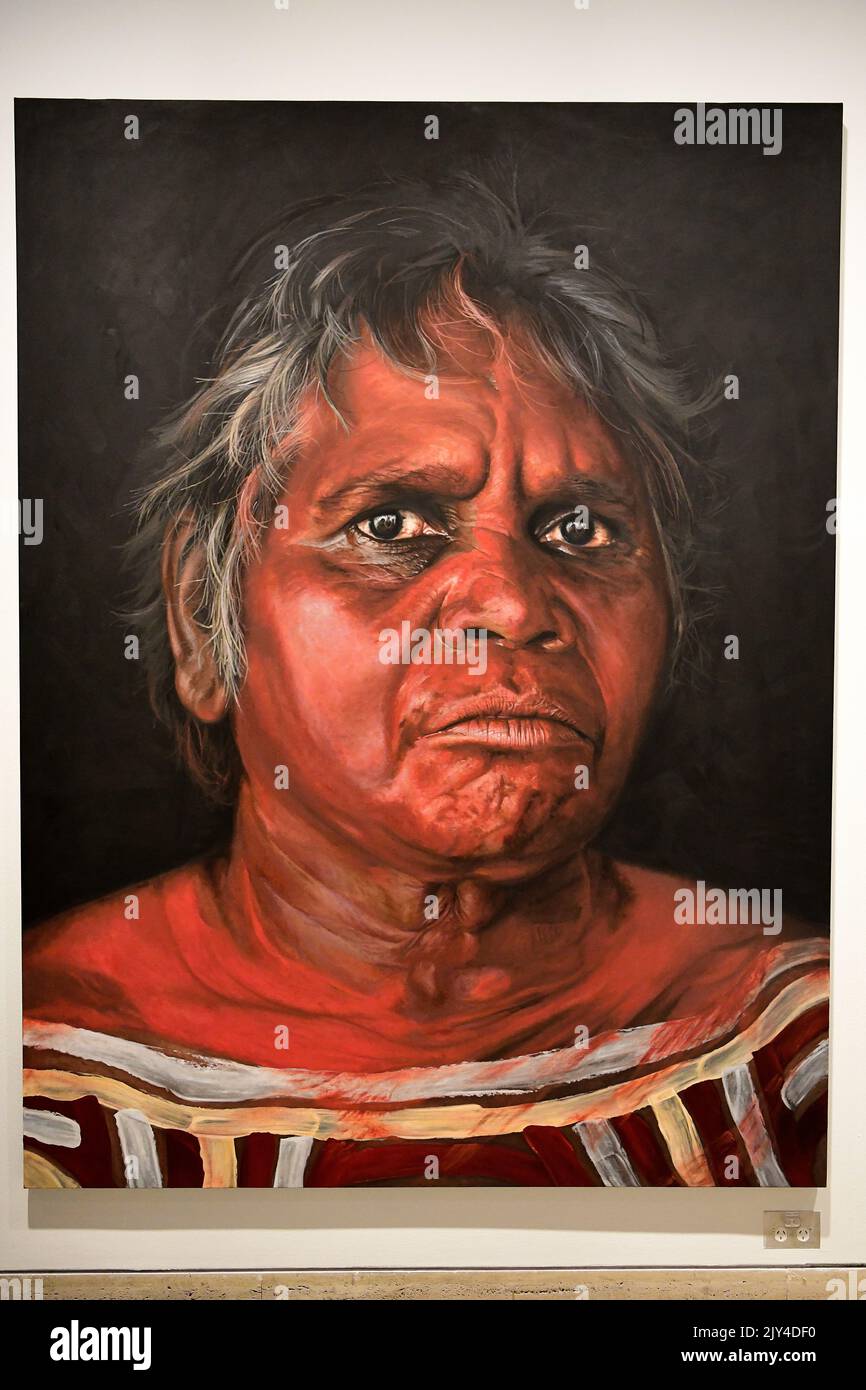 A painting of Aboriginal Elder Daisy Tjuparntarri Ward by artist David ...