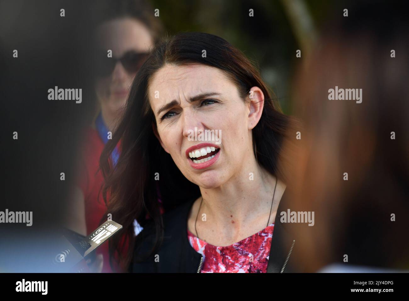 New Zealand's Prime Minister Jacinta Ardern at a press conference ...