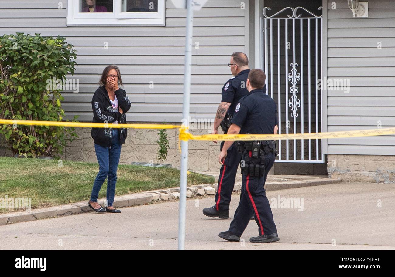 Police investigate the scene of a stabbing where one person was killed ...