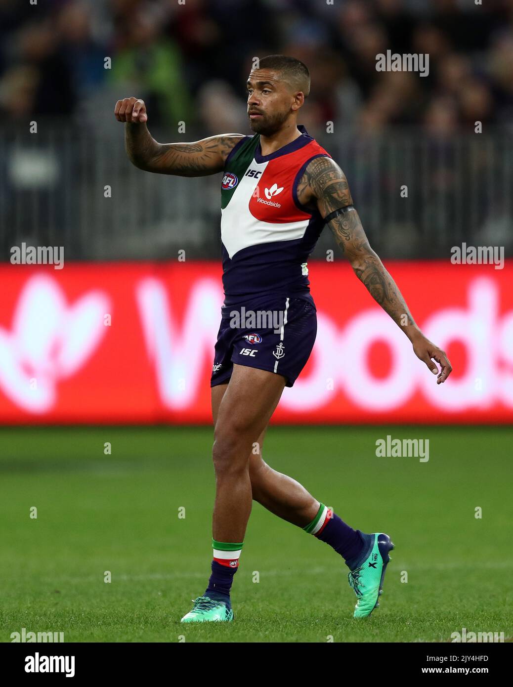 Bradley Hill of the Dockers during the Round 22 AFL match between the ...