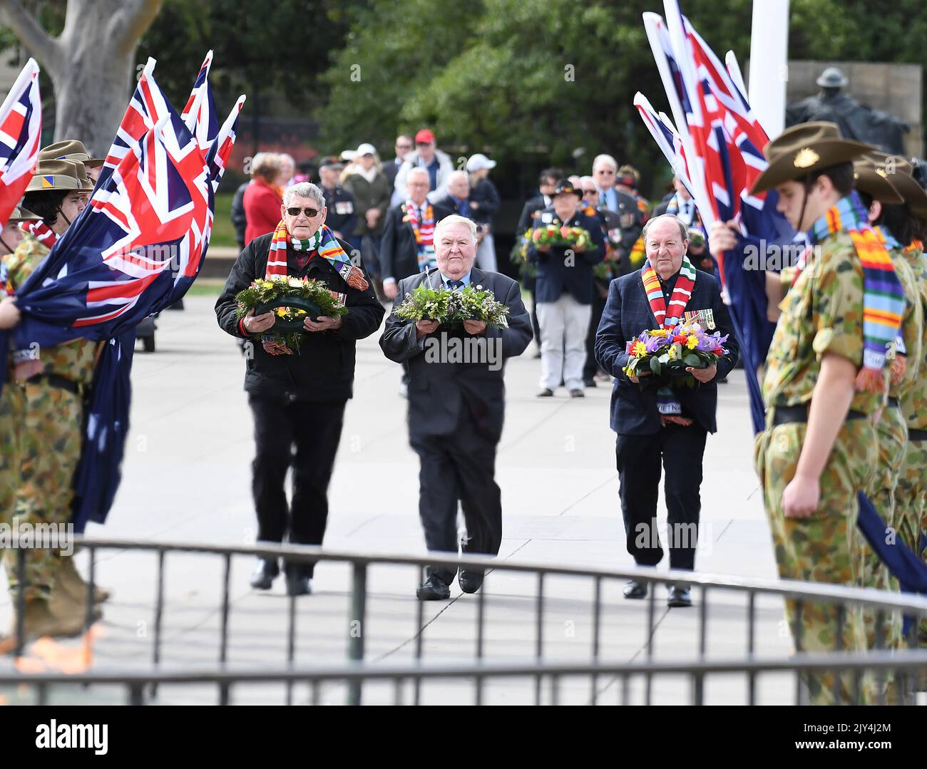 Vietnam Veterans gather at the Shrine of Remembrance during the Vietnam ...