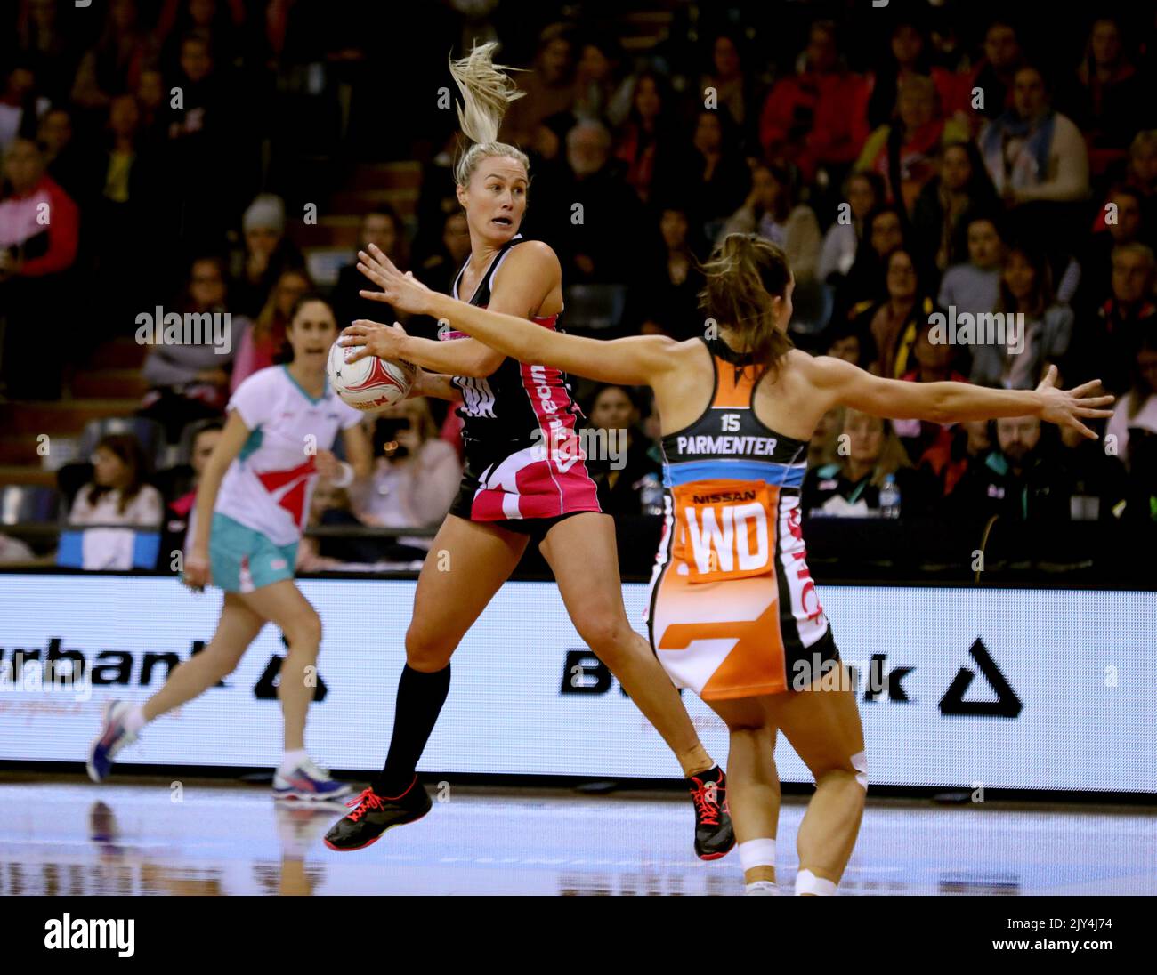 Chelsea Pitman of the Thunderbirds during the Round 13 Super Netball ...