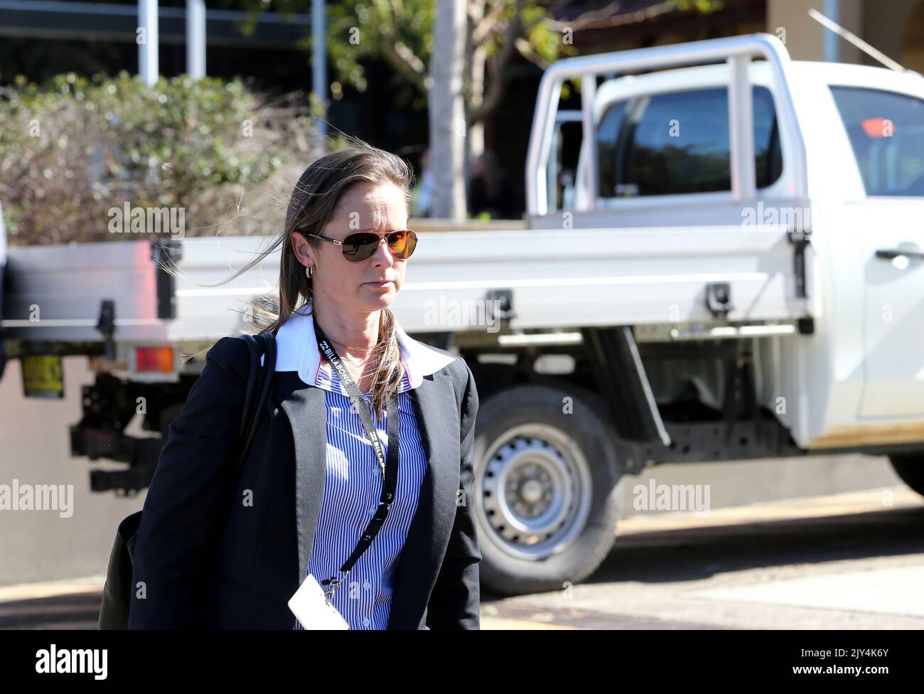 Detective Sergeant Laura Beacroft is seen arriving at the inquest into ...