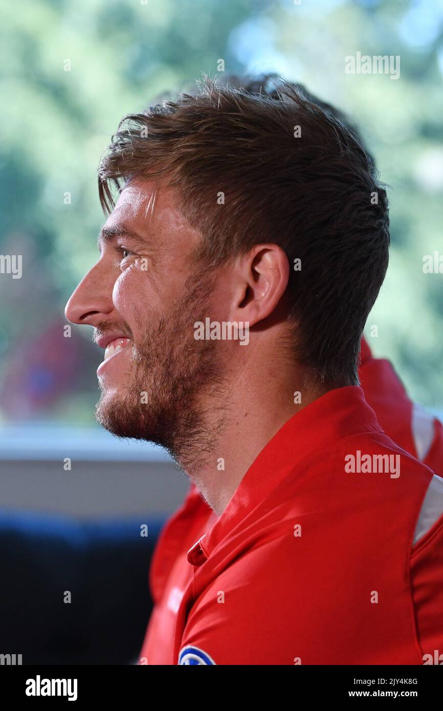 Former Sydney Swans co-captain Kieren Jack during a press conference to ...