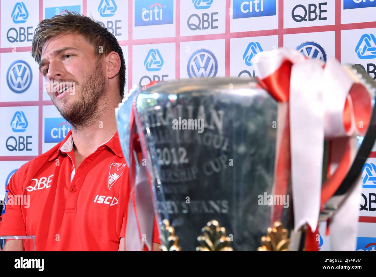 Former Sydney Swans co-captain Kieren Jack during a press conference to ...
